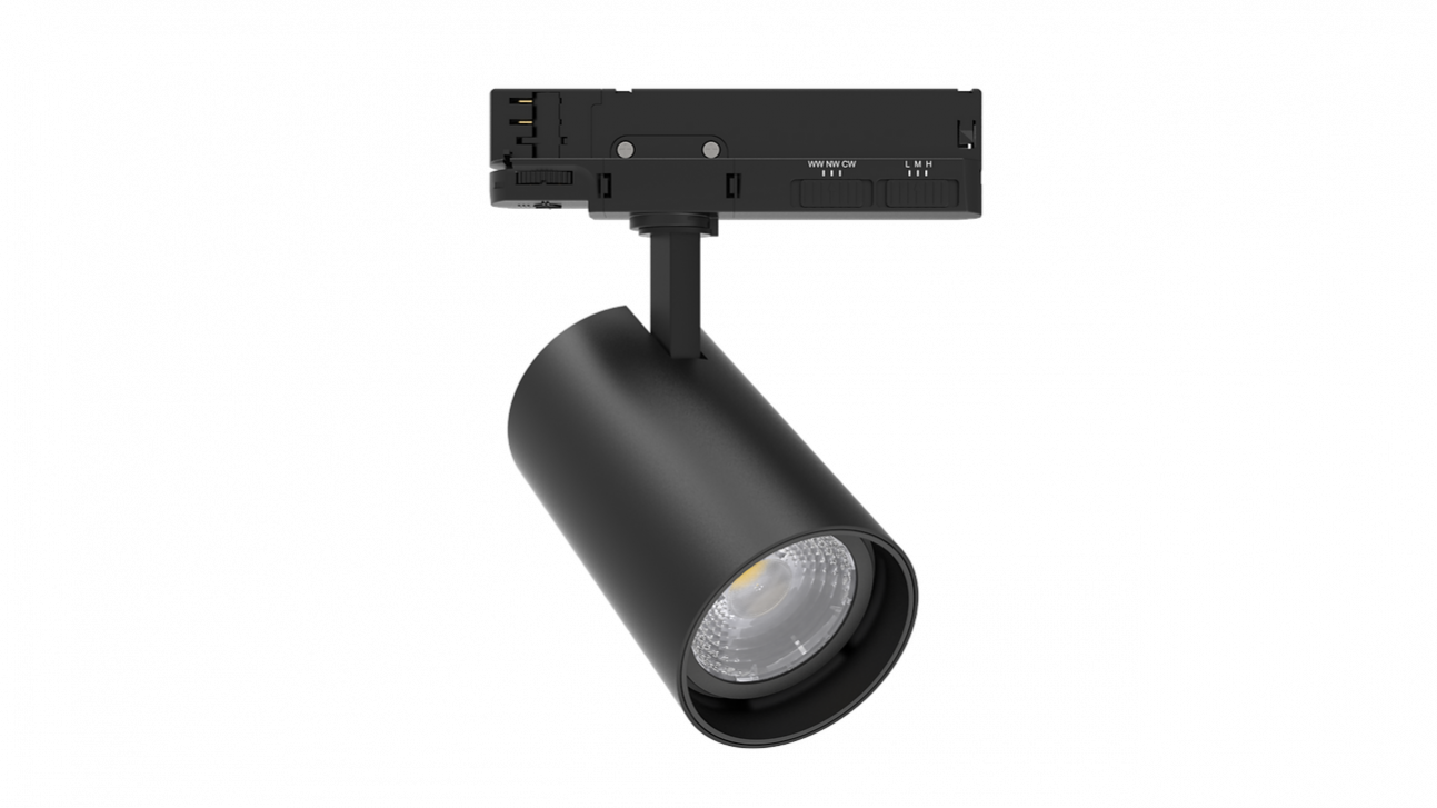 3A LIGHTING 40W BLACK TRICOLOUR LED TRACK LIGHT 3 PHASE TH41BK - NES ...